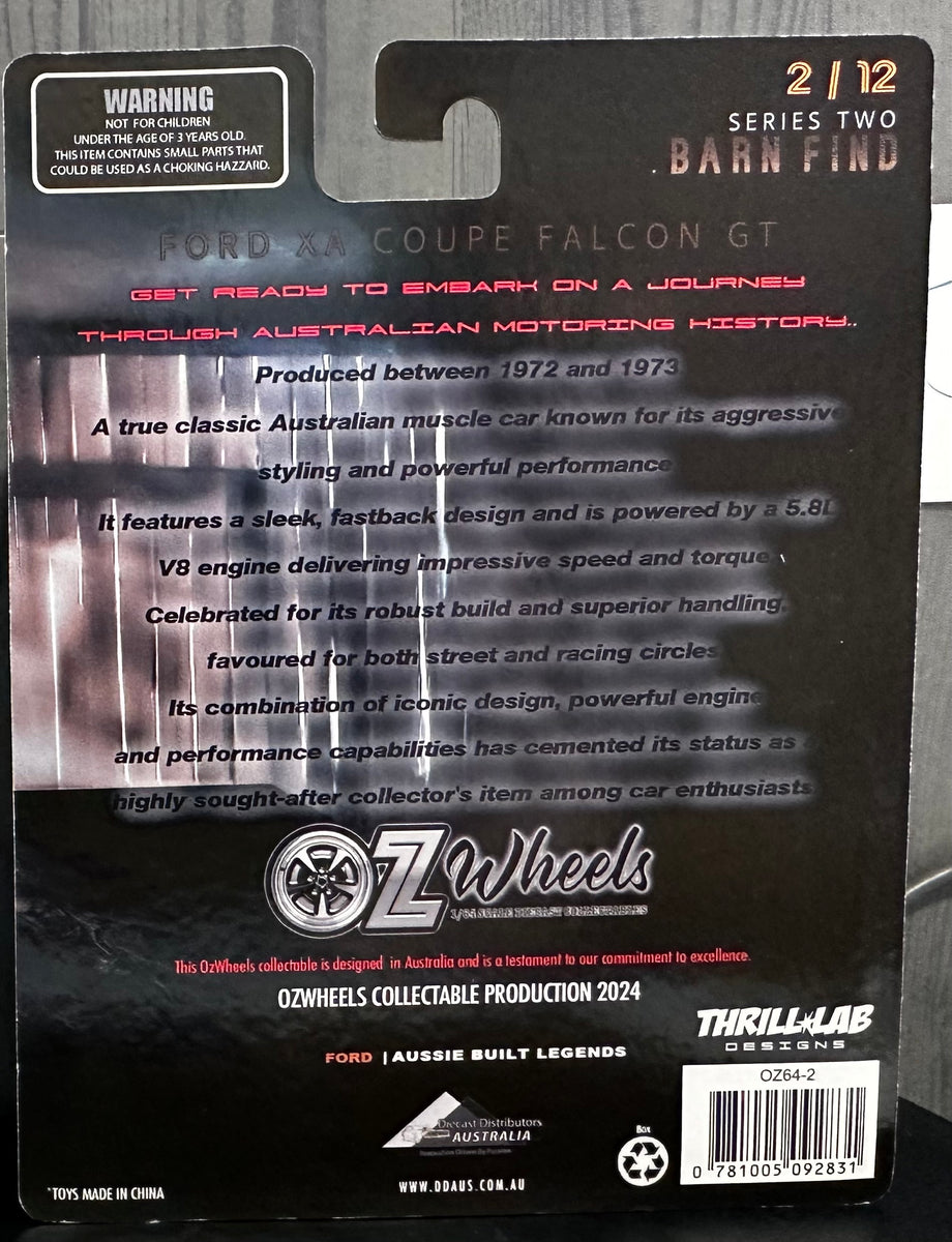 OZ WHEELS - BARN FIND FORD XA COUPE FALCON GT SERIES 2 1:64 Scale NO 2 ...
