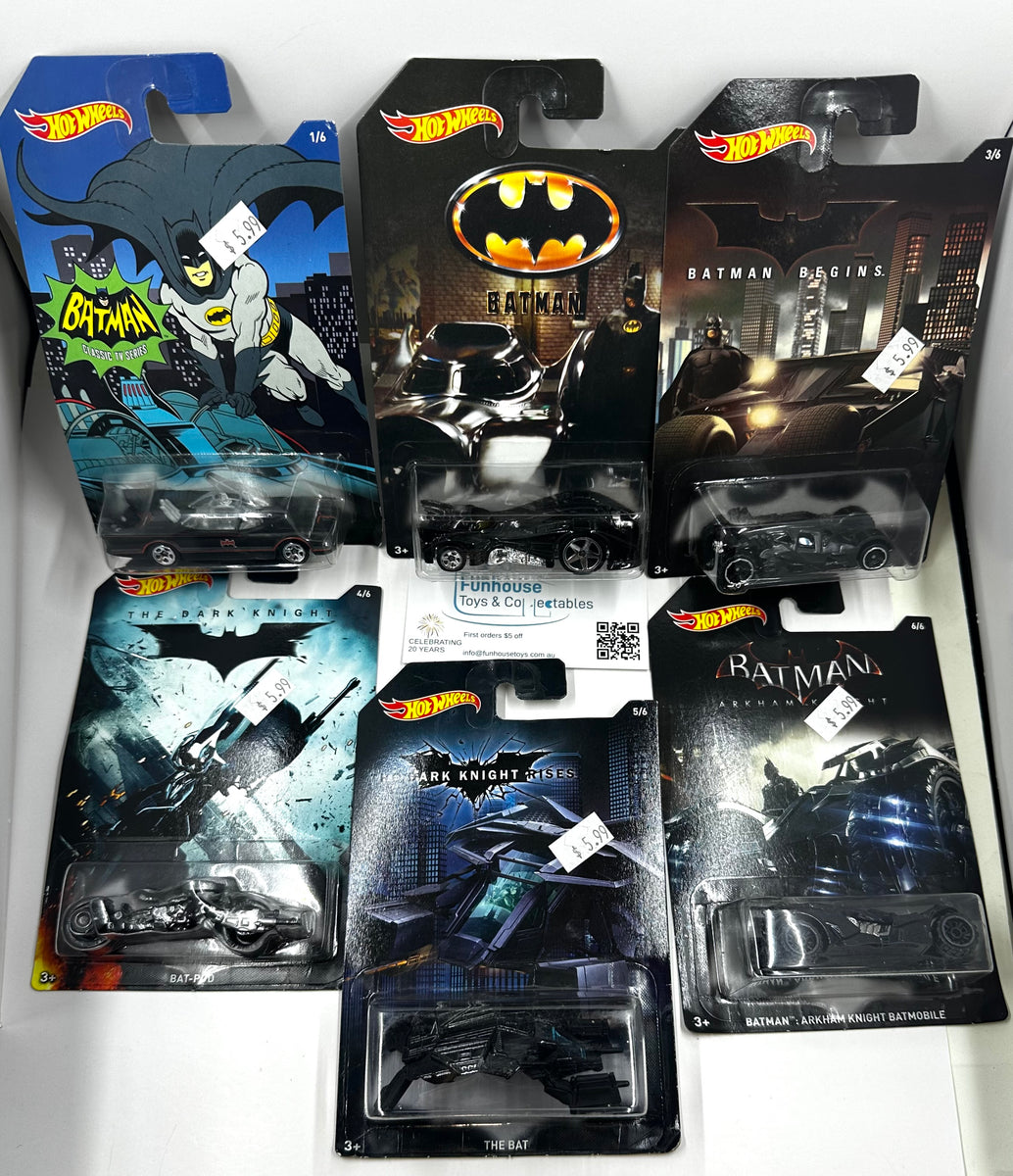 HOT WHEELS BATMAN SERIES SET OF 6 4 BATMOBILES ~ THE BAT ~ BAT POD 201 ...