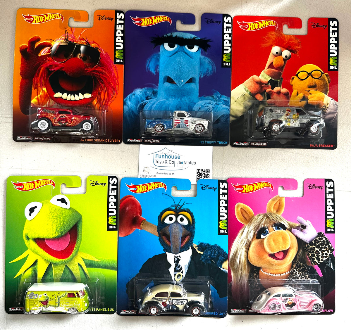 Hot Wheels 2014 The Muppets Set of 6 KERMIT MISS PIGGY AGRO GONZO ...