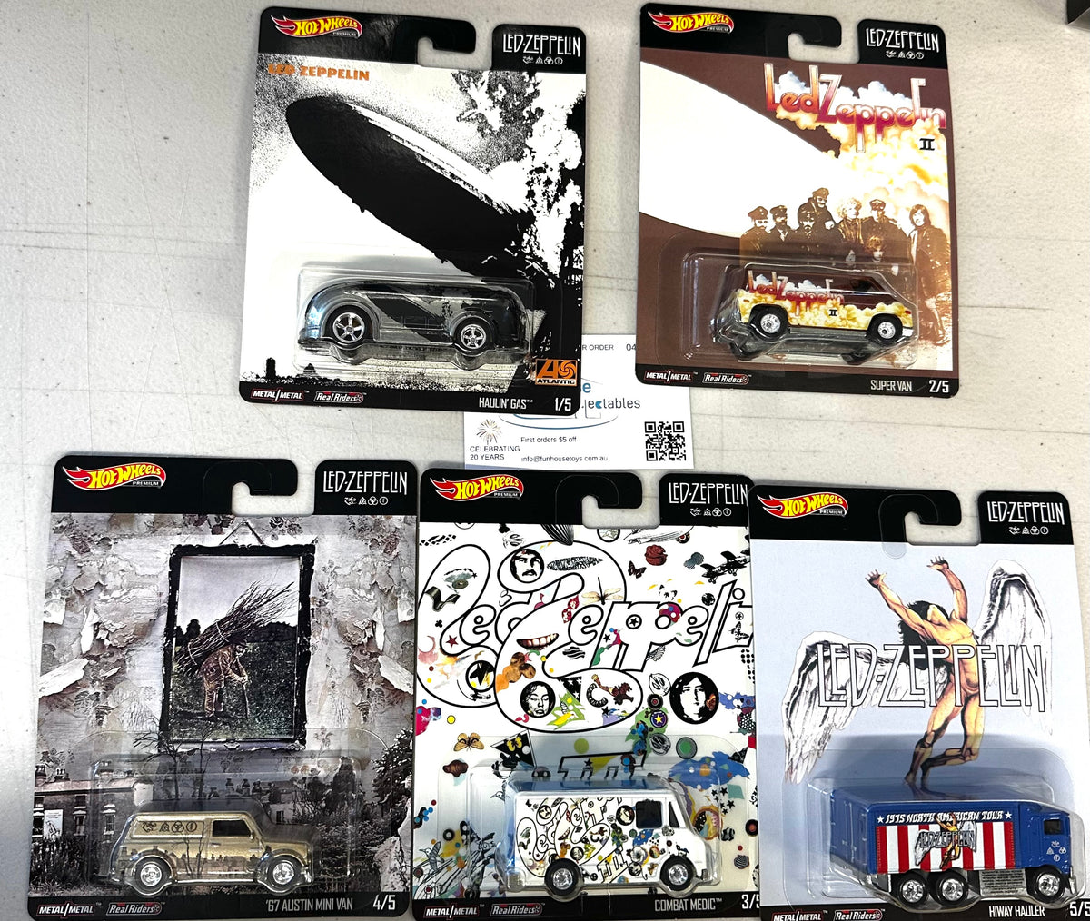 HOT WHEELS POP CULTURE LED ZEPPELIN COMPLETS SET of 5 – Funhouse Toys ...