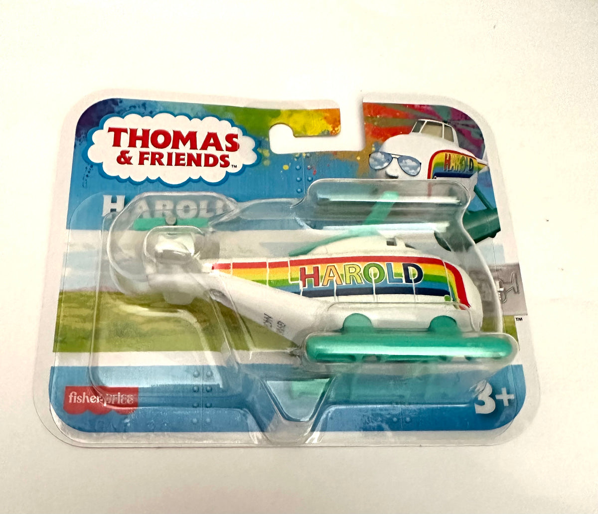 THOMAS & FRIENDS - HAROLD BRIGHT COLOURS METAL ENGINE FISHER PRICE 202 ...