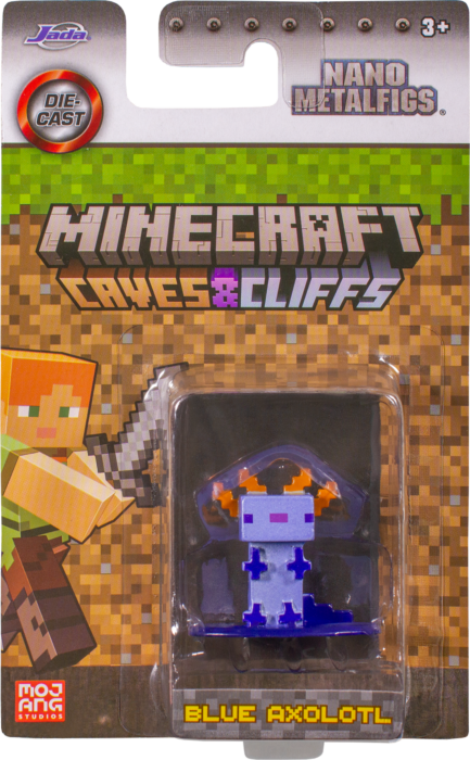 Minecraft: Caves & Cliffs - Blue Axolotl Nano Metalfigs 1.5” Die-Cast ...