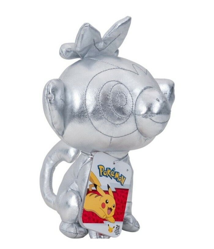 Grookey Official Pokemon Plush Toy 25th Anniversary Silver Edition ...