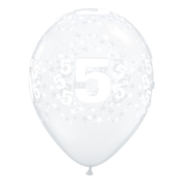 Number 5 Diamond Clear Latex Balloon – Funhouse Toys & Collectables